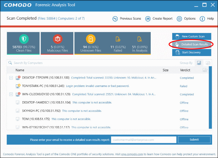 Comodo Forensic Analysis Usage, Network Scanning Tools, Network Security, Comodo